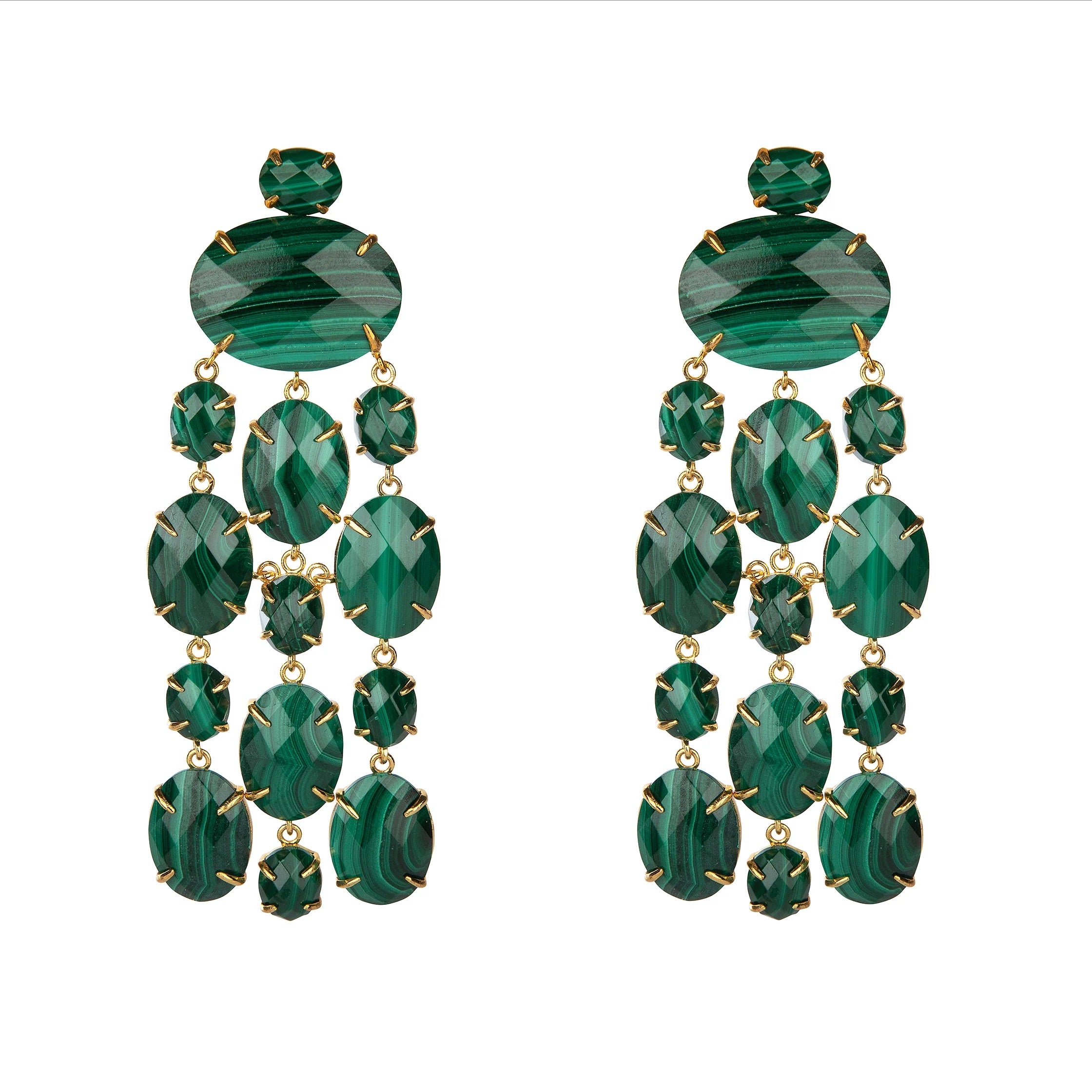 Malachite Cascade Earrings by Bounkit | HAUTEheadquarters.com