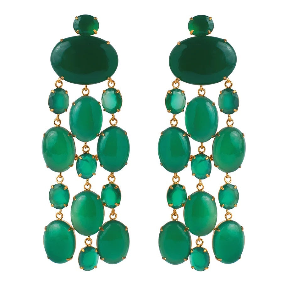 Green Cascade Statement Earrings – HAUTEheadquarters