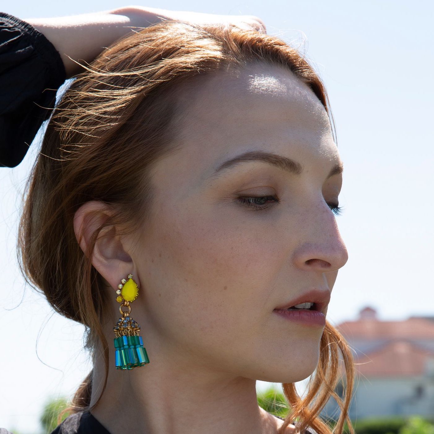 Elizabeth Cole London Turquoise Tassel Earrings | HAUTEheadquarters